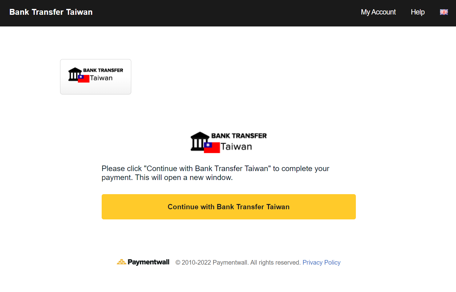 Payment Method - Bank Transfer Taiwan