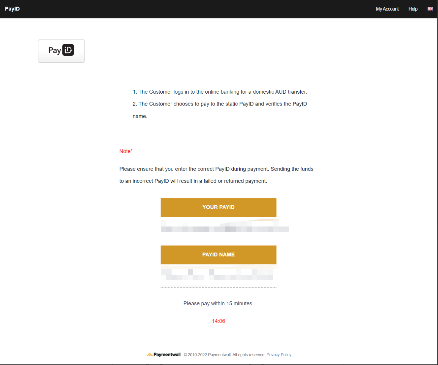 Payment Method - PayID