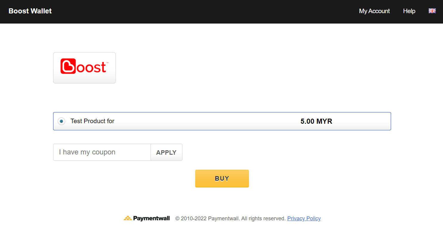 Payment Method - Boost Wallet