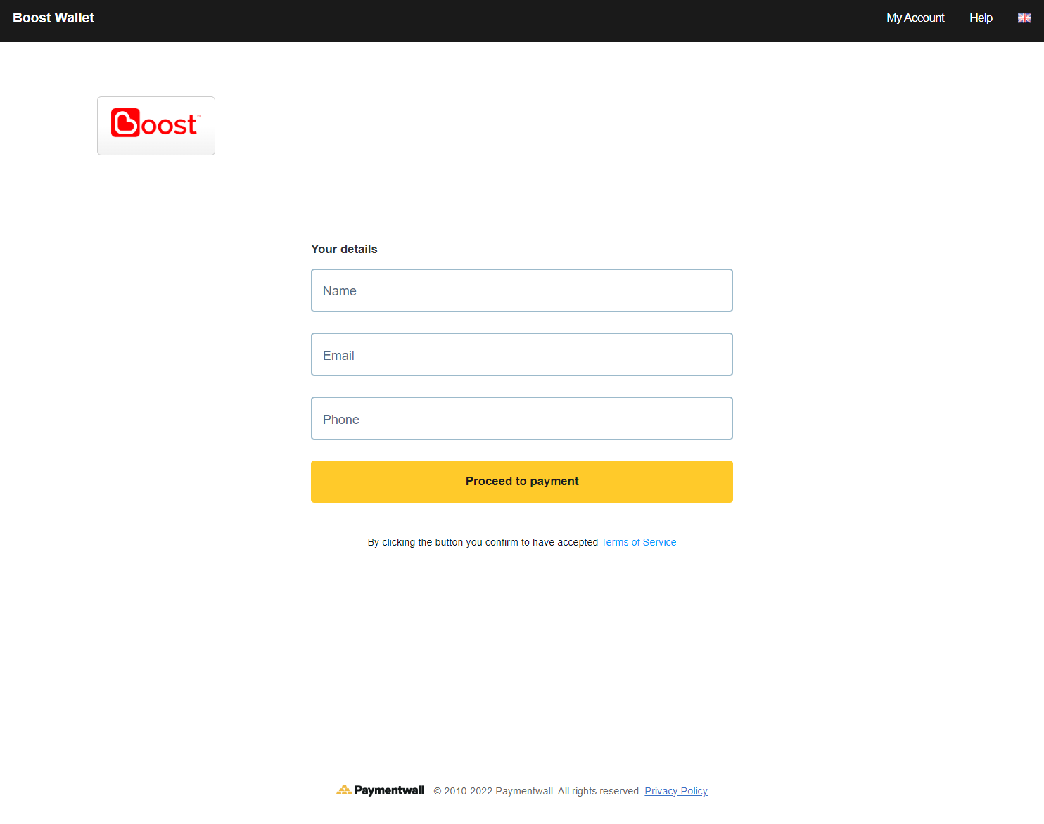 Payment Method - Boost Wallet