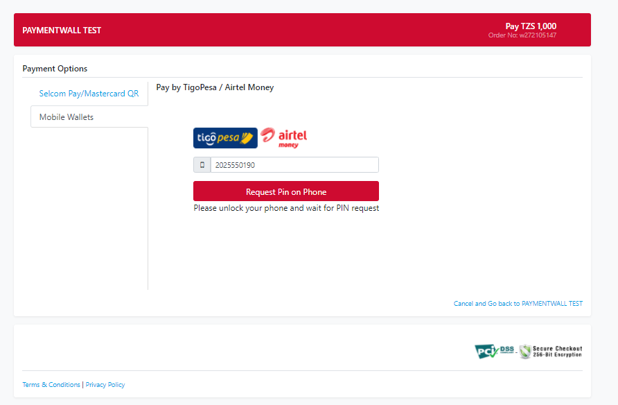 Payment Method - Mobile Banking Tanzania