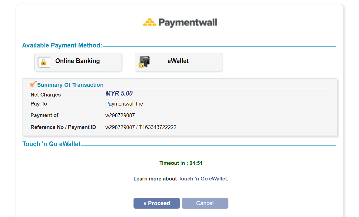Payment Method - TNG eWallet